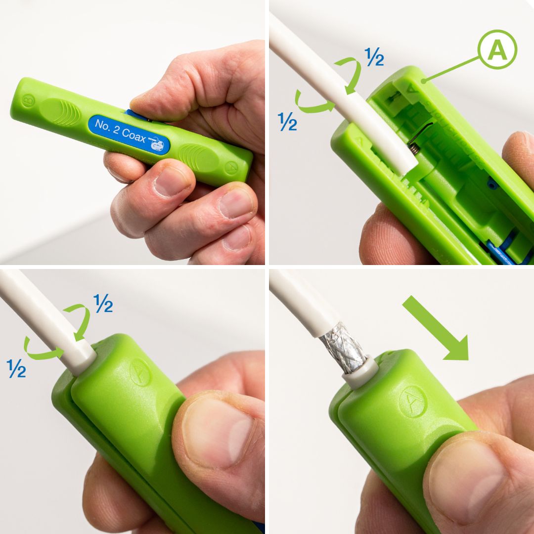 Coax-Stripper No. 2 Green Line | for skinning and stripping coaxial ...